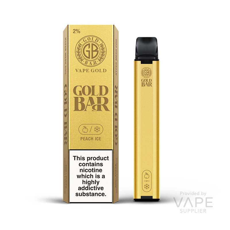 Gold Bar Peach Ice Disposable Vape 20mg - Willesborough Budgens